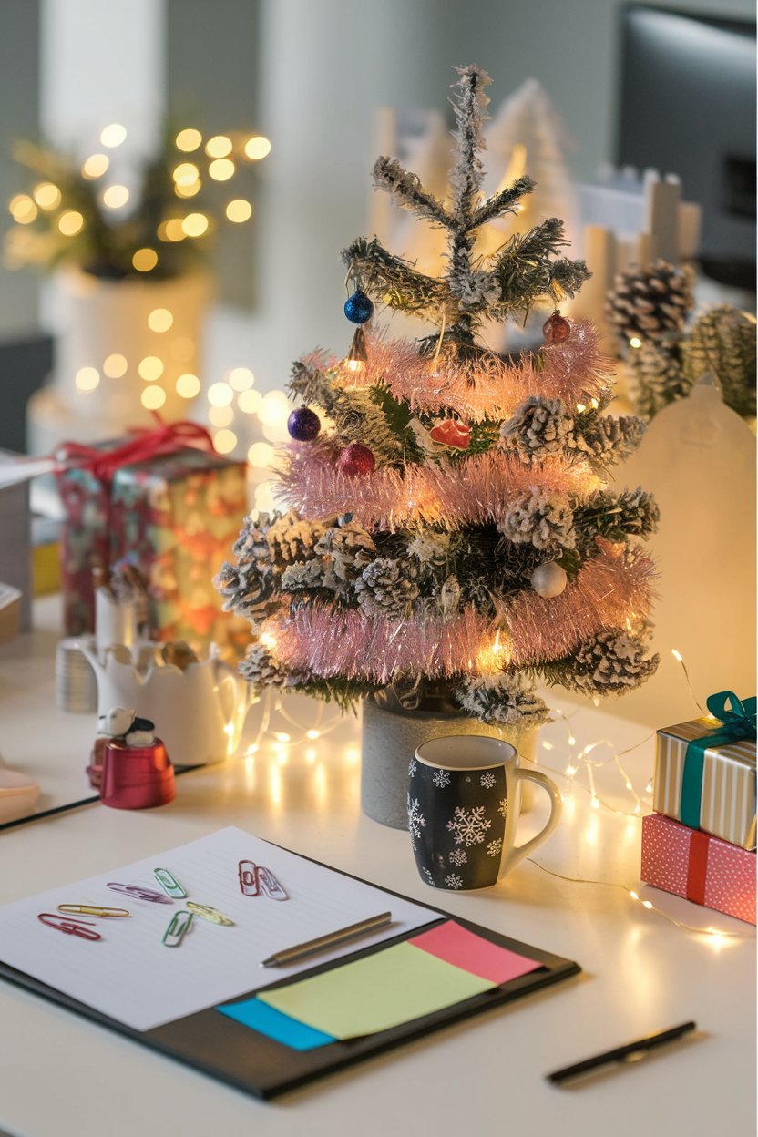 21 DIY Office Christmas Decor Ideas
