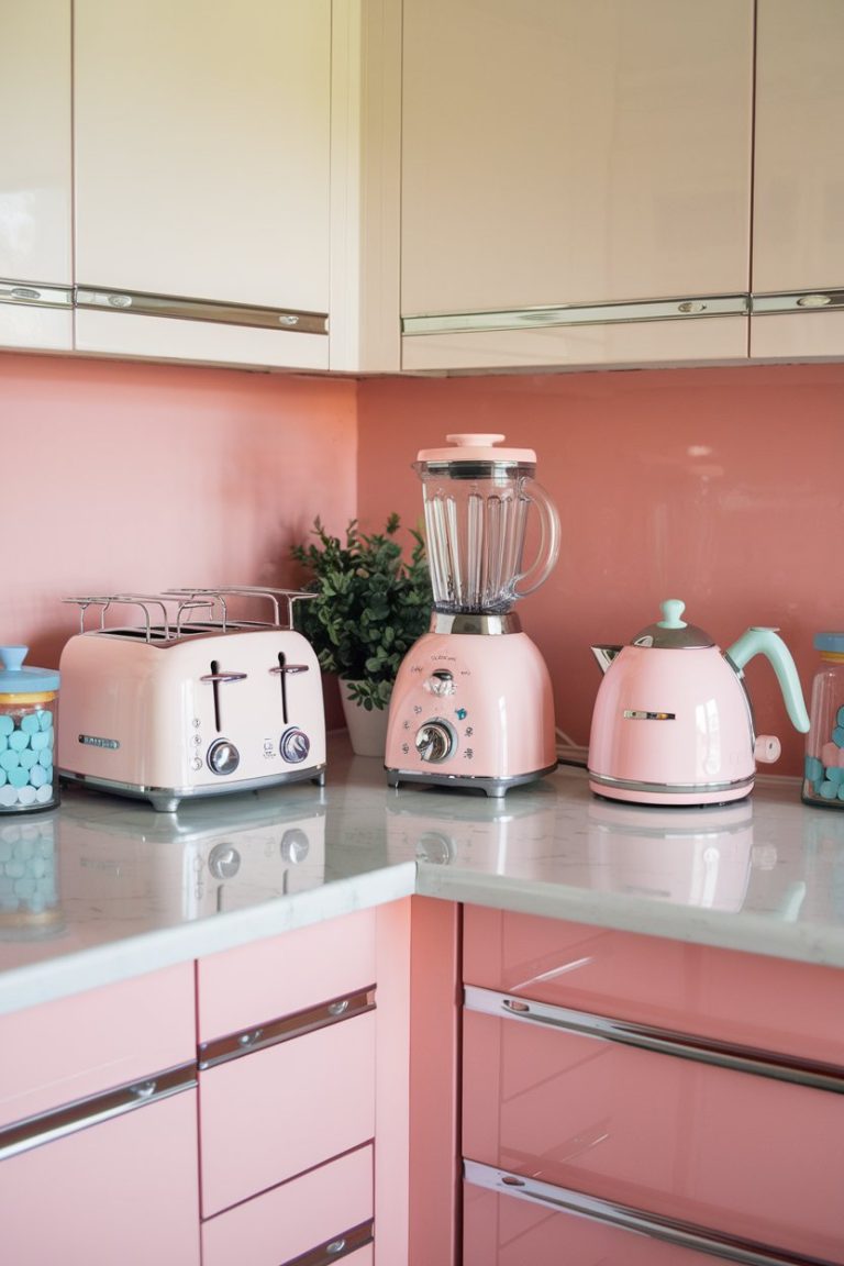 21 Retro Pink Kitchen Ideas for Vintage Charm - Fix The Disposal