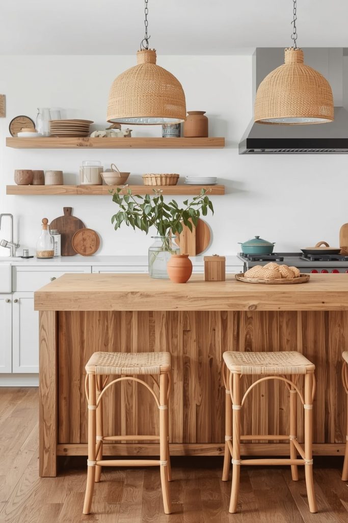 11 Boho Kitchen Island Ideas for a Warm, Natural Look