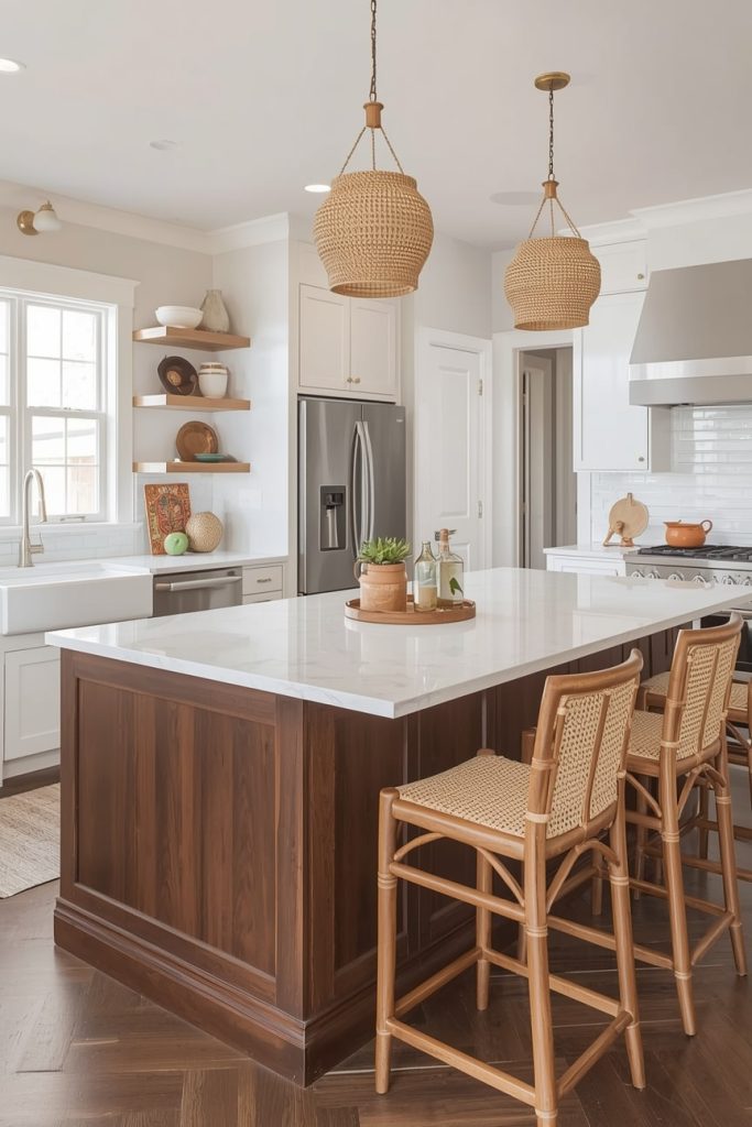 11 Boho Kitchen Island Ideas for a Warm, Natural Look
