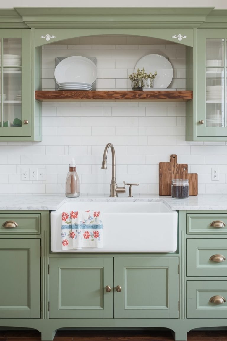11 Green Country Kitchen Ideas for Cozy Farmhouse & Rustic Style Homes