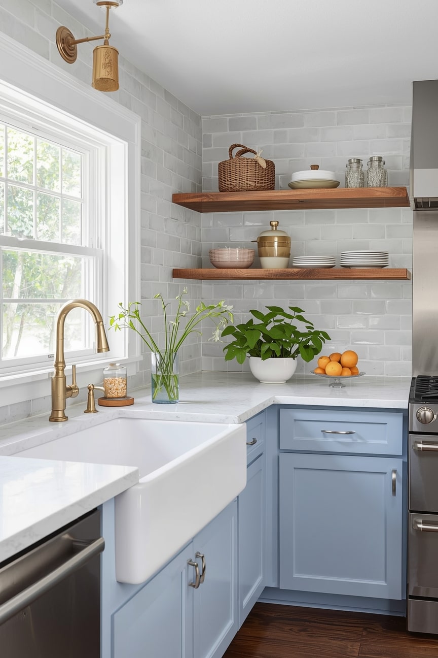 13 Blue Country Kitchen Ideas for Cozy Farmhouse & Cottage Style Homes