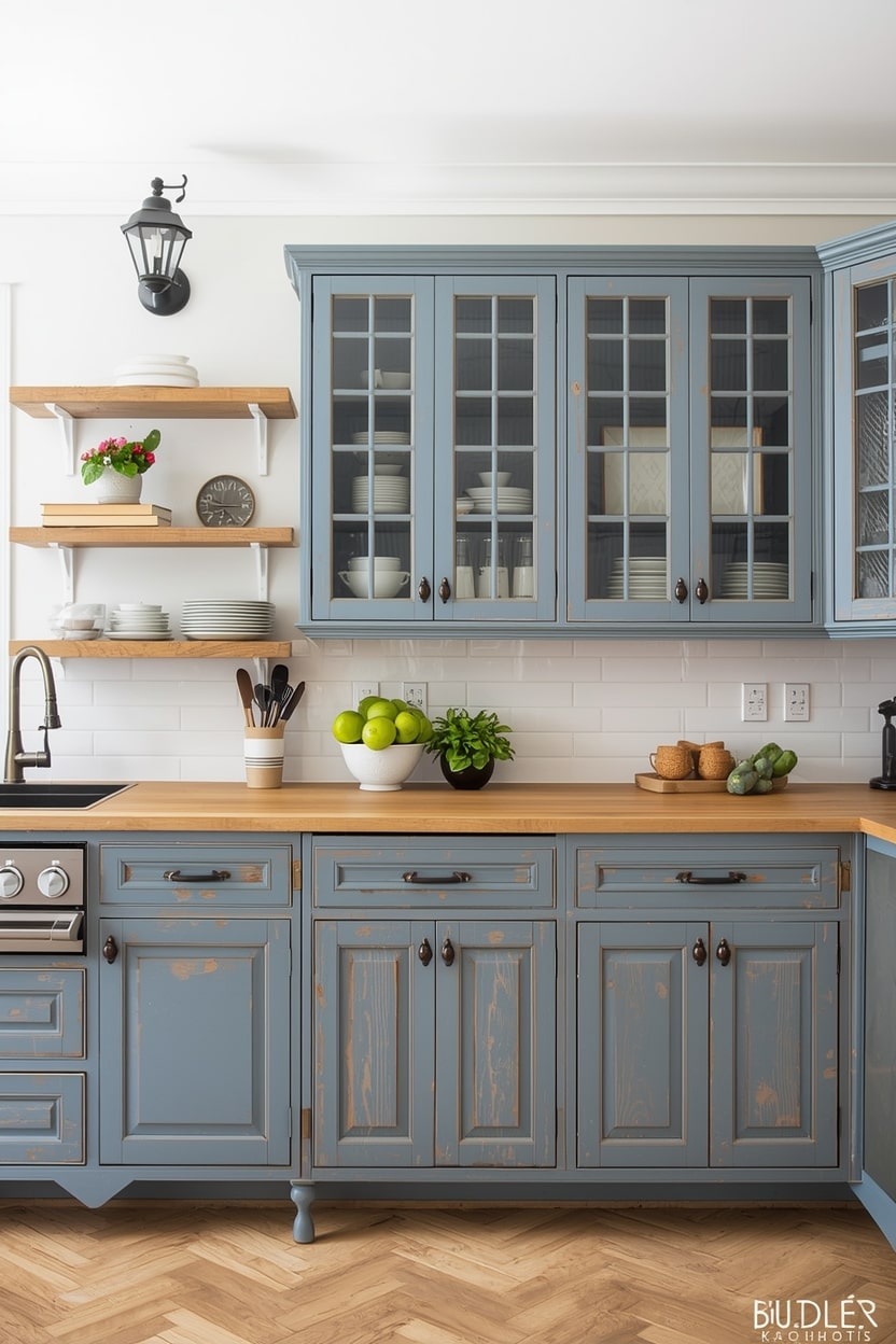 13 Blue Country Kitchen Ideas for Cozy Farmhouse & Cottage Style Homes