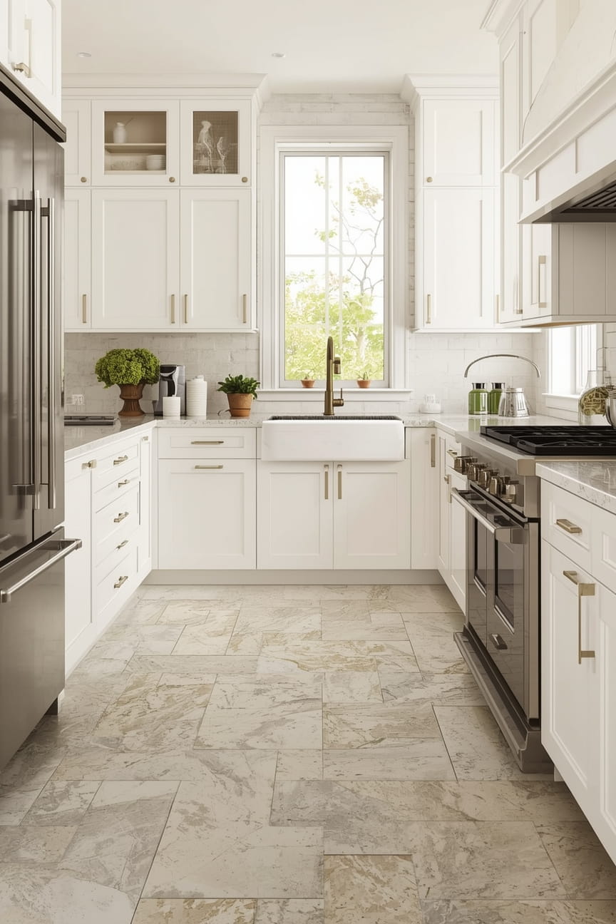 7 Kitchen Floors With White Cabinets That Always Work