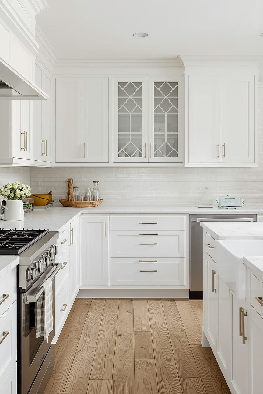 11 White Kitchen With Wood Floors Ideas for a Timeless, Warm Look