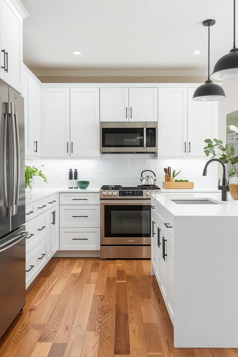 11 White Kitchen With Wood Floors Ideas for a Timeless, Warm Look