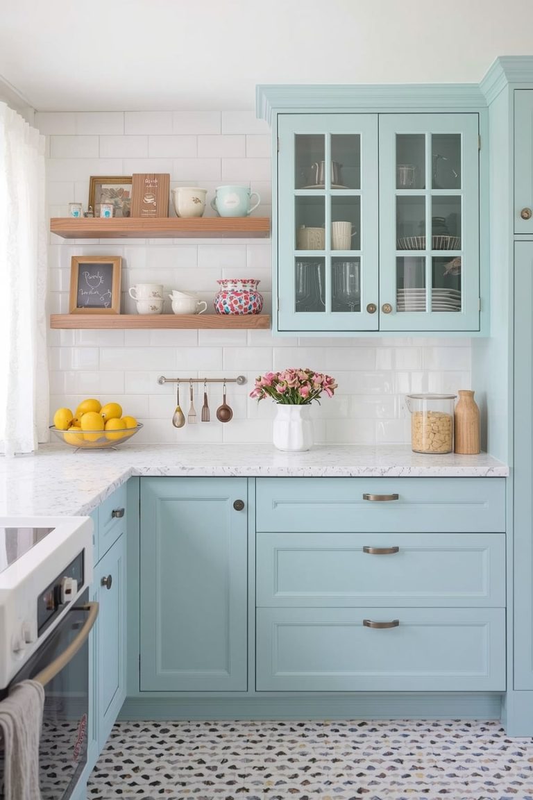 13 Retro Blue Kitchen Ideas for a Timeless Vintage-Style Makeover