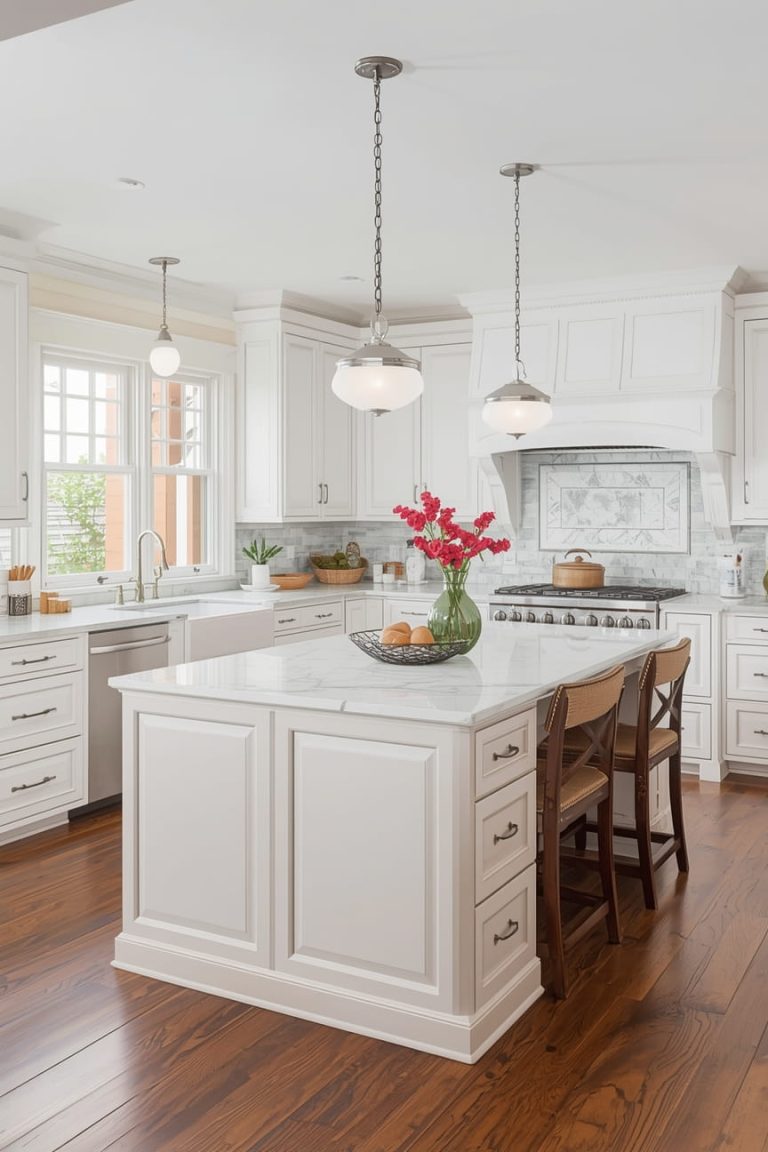 11 White Kitchen With Wood Floors Ideas for a Timeless, Warm Look